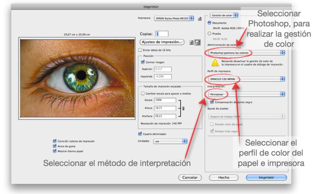 Imprimir con gestión de color desde Photoshop - Joan Boira